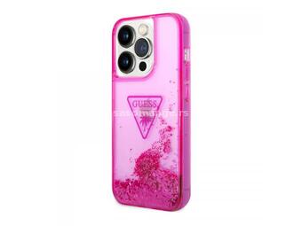 Futrola GUESS Liquid Glitter With Translucent Triangle Logo za Iphone 14 Pro pink Full ORG (GUHCP...