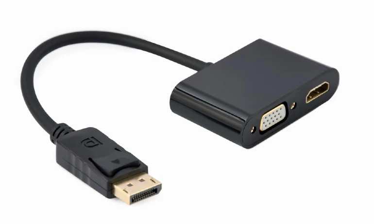 Gembird (A-DPM-HDMIFVGAF-01) adapter DisplayPort (muški) na HDMI (ženski) + VGA (ženski) crni