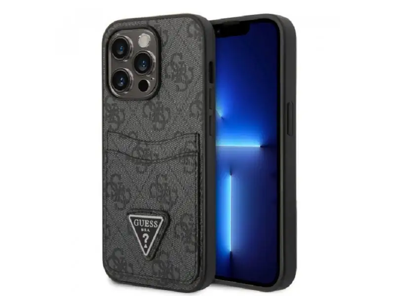 GUESS MASKA ZA IPHONE 14 PRO 4G DOUBLE CARD TRIANGLE BLACK