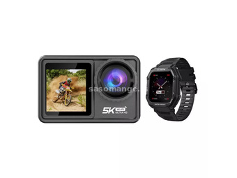 Venture 5K Duo Action Camera + Kairos Smart Watch Black