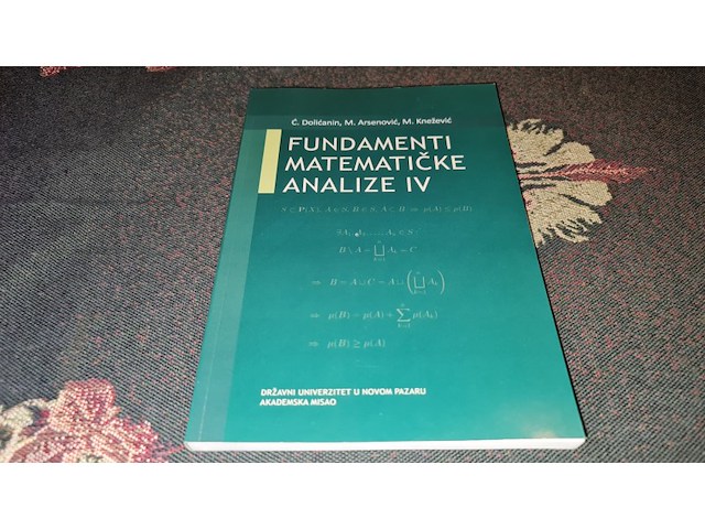 Fundamenti matematičke analize II, III i IV , NOVO!