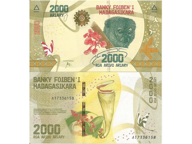 Madagascar 2000 ariary 2017. UNC