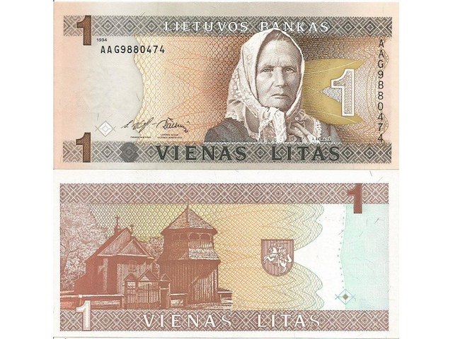 Litvanija 1 litas 1994. UNC