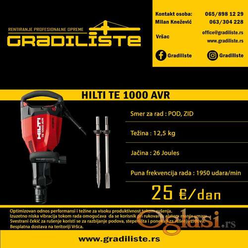 Hilti TE 1000 AVR - iznajmljivanje rentiranje