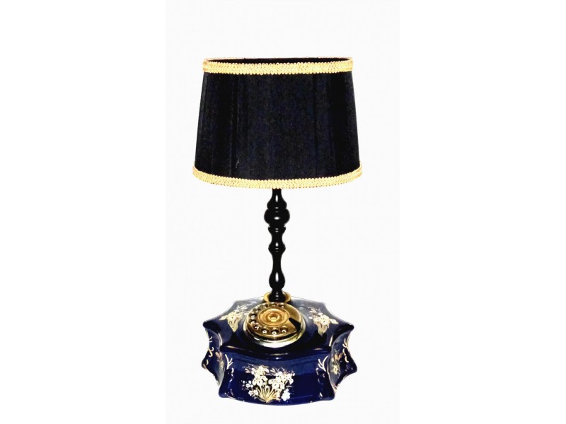 LAMPA - STARI COBALT PORCELAN, JAPAN, ABAZUR SATEN 51cm