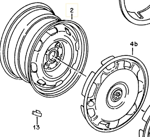 RADKAPNA 14 COLA VW POLO Classic 1997- ORIGINAL (6K0 601 147 S)