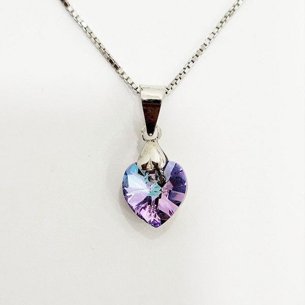 Swarovski ogrlica sa ljubičasto-plavim kristalom