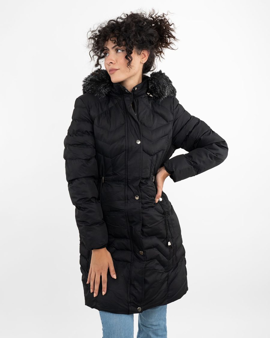 Ženska zimska jakna – Sportska i Casual – C&S 22670-1 – Crna