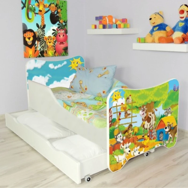 Krevet Happy Kitty za decu sa fiokom Farm, 160x80