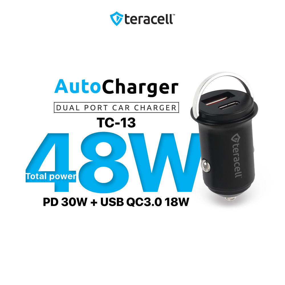 Auto punjac TC-13 PD30W sa lightning kablom crni