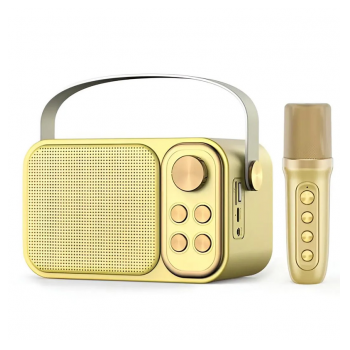 Bluetooth zvucnik Karaoke set sa mikrofonom YS-103 zlatni