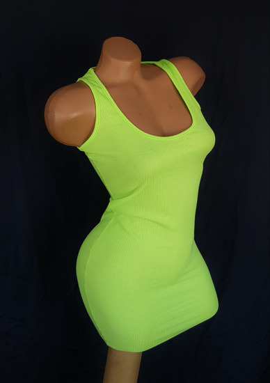 PRETTY LITTLE THING ★ Neon Ribbed haljina ★ NOVO