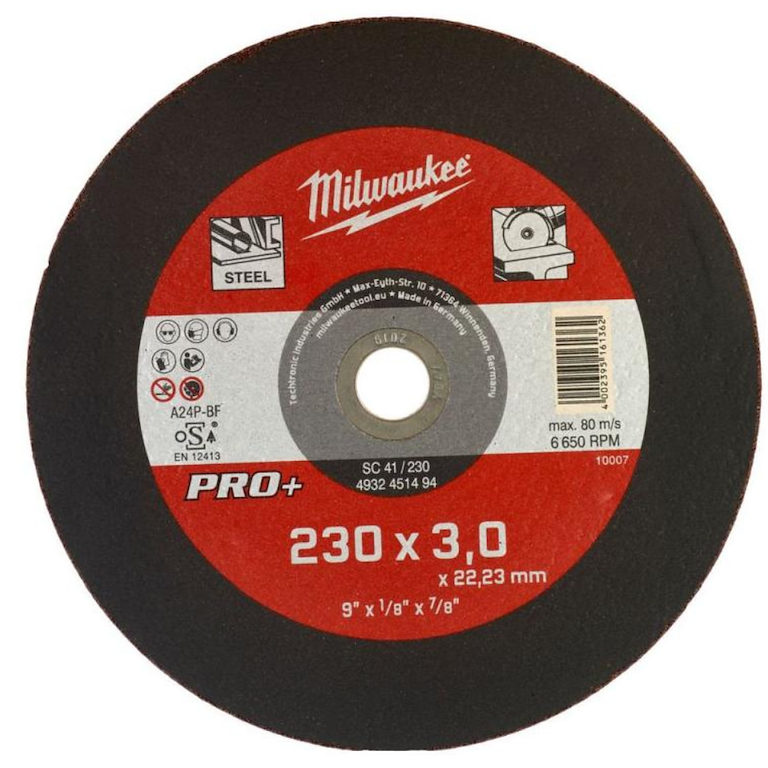 Milwaukee Rezna ploča za sečenje metala, 230 x 3 x 22,23 mm,Pro+, 4932451494