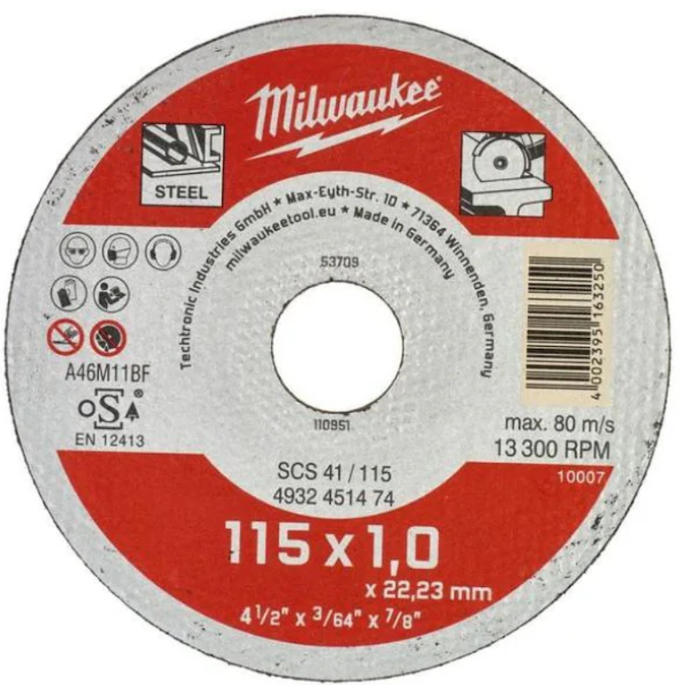 Milwaukee Set disk za sečenje metala, tanki, 115 x 1 x 22,2 mm, Contractor, 4932451475