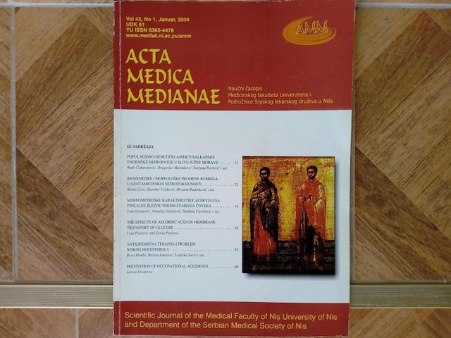 ACTA MEDICA MEDIANAE - Broj 1 - Januar, 2004.