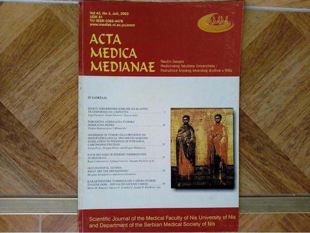 ACTA MEDICA MEDIANAE - Broj 3 - Juli, 2003.