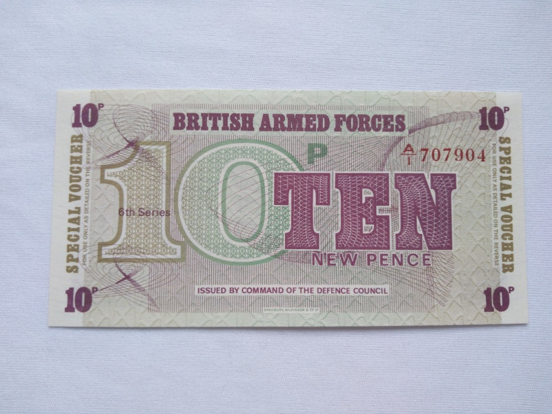 Britis armed forces 10 new pence,1972 god.UNC