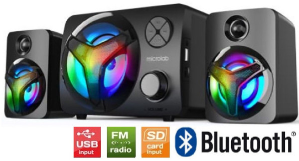 Microlab U210 Aktivni zvucnici 2.1 11W (5W, 2x3W) 3,5mm, SD, FM radio, Bluetooth