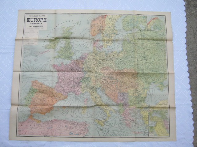 Velika stara karta srednje Evrope - Opis !