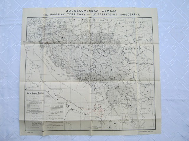 Map of Yugoslav Territory - Niko Županić ( 1915 )