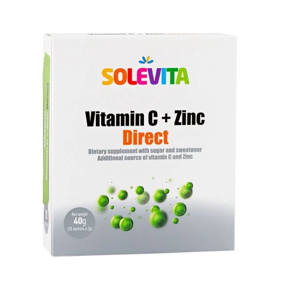 Solevita Vitamin C+Zinc Direct bez šećera, 20 kesica