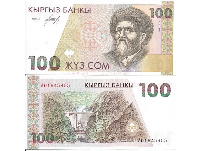 Kirgistan 100 som 1994. UNC