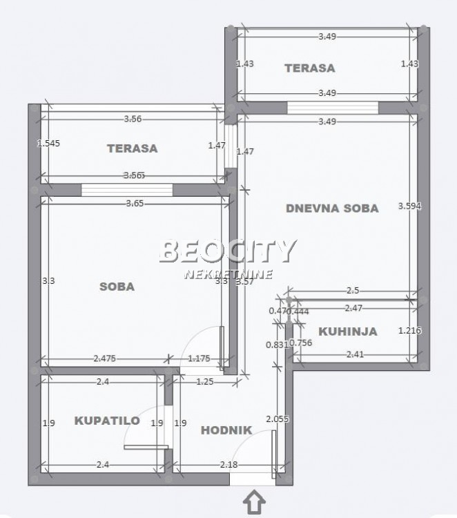 Dvosoban stan, 46 m2, Mirijevo, Aleksandra Bugarskog ID: 100722