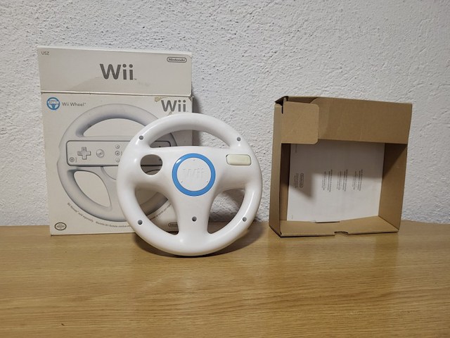 Original beli volan za Nintendo Wii konzolu za Kart
