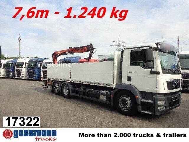 MAN TGM 26.340 6x2-4 LL,Lenk-Liftachse, Heckkran kamion s ravnom platformom