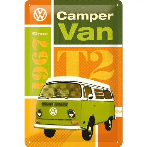 NOSTALGIC ART Znak VW T2 Camper Van 20x30cm