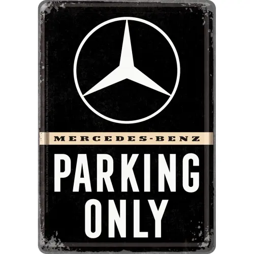 NOSTALGIC ART Metalna Razglednica Mercedes - Parking Only