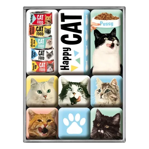 NOSTALGIC ART Set magneta Happy Cats 9/1