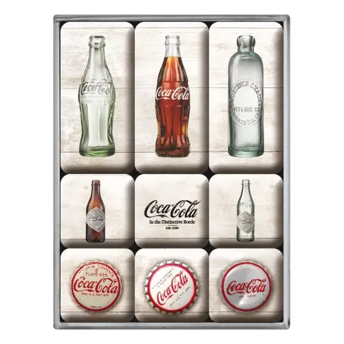 NOSTALGIC ART Set magneta Coca-Cola - Bottle Timeline 9/1