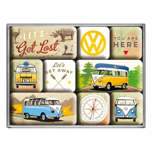 NOSTALGIC ART Set magneta VW Bulli - Let's Get Lost 9/1