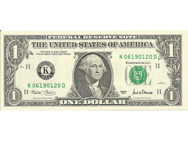 USA 1 dollar 2001. UNC