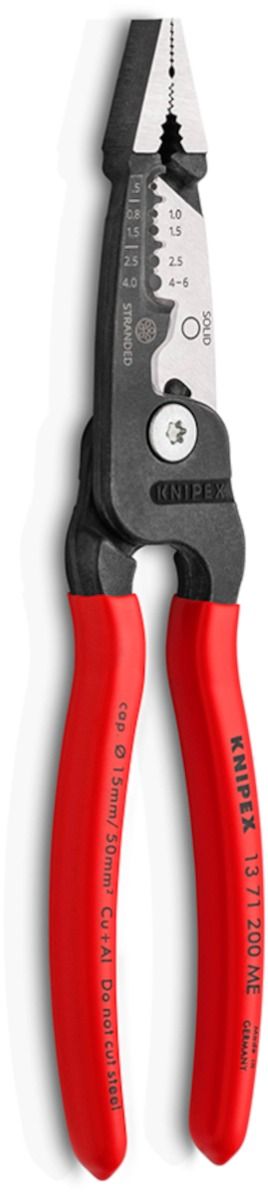 Knipex 13 71 200 ME Kombinovana električarska klešta za skidanje izolacije 200mm sa gumiranim ručkama