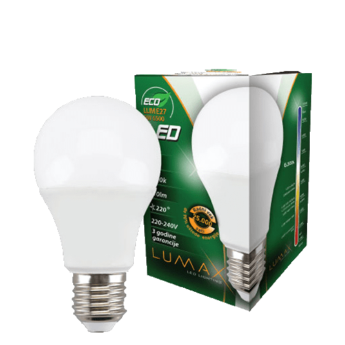 LUMAX Led sijalica ECO LUME27-9W 6500K LED, Hladno bela, 9 W, E27