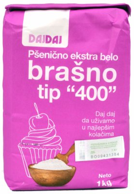 BRAŠNO PŠENIČNO TIP-400 MEKO DAJ DAJ 1KG
BRAŠNO PŠENIČNO TIP-400 MEKO DAJ DAJ 1KG