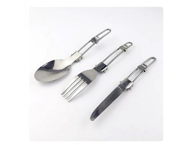 Kamperski pribor za jelo (kašika, viljuška i nož)