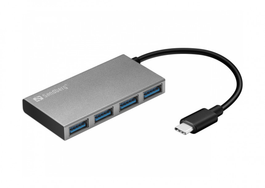 USB HUB 4 port Sandberg Pocket USB C - USB 3.0 136-20