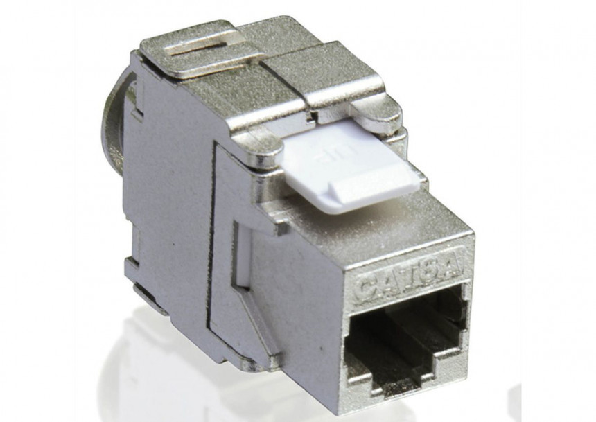 Secomp Value Keystone Jack, Cat6a, STP, toolless, silver