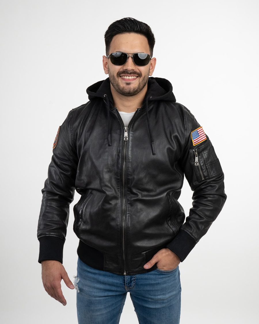 Top Gun kožna jakna 1020 – Crna