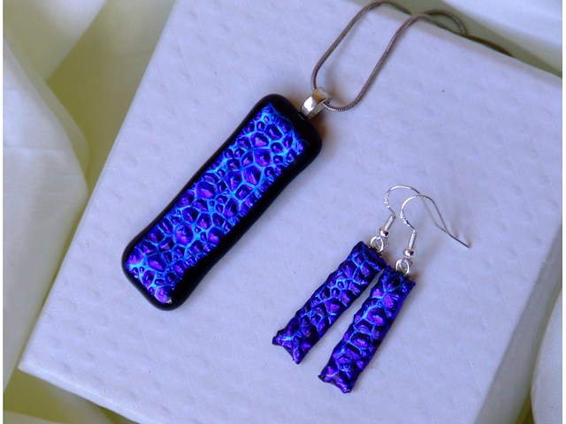 SET Dichroic Staklo - Komplet INDIGO-PLAVO 2