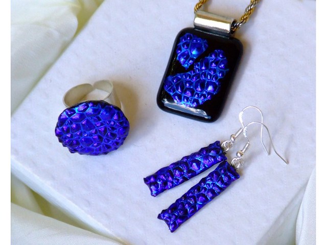 SET Dichroic Staklo - Komplet INDIGO-PLAVO 1