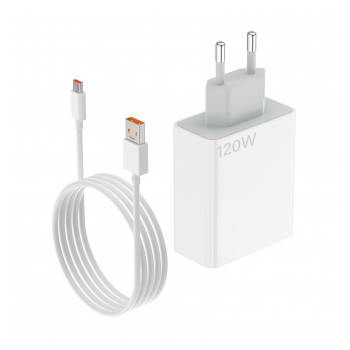 Kucni punjac Xiaomi PD 120W sa kablom USB na Type-C beli EU