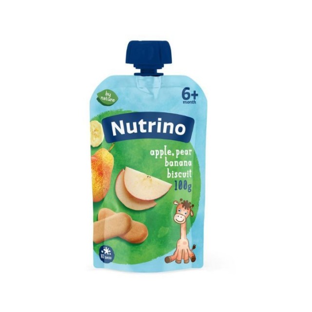 NUTRINO JABUKA, BANANA, KRUŠKA I KEKS voćni pire, 100g