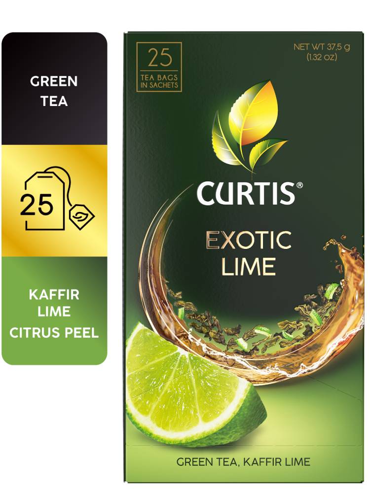 CURTIS Exotic Lime - Zeleni čaj sa aromom kafirske limete, limuna i korom citrusa, 25 x 1,5g
