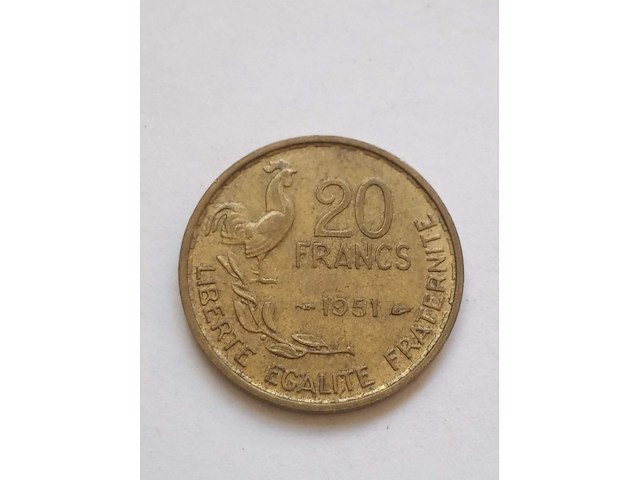 20 Francs 1951.g - Francuska - Petao -