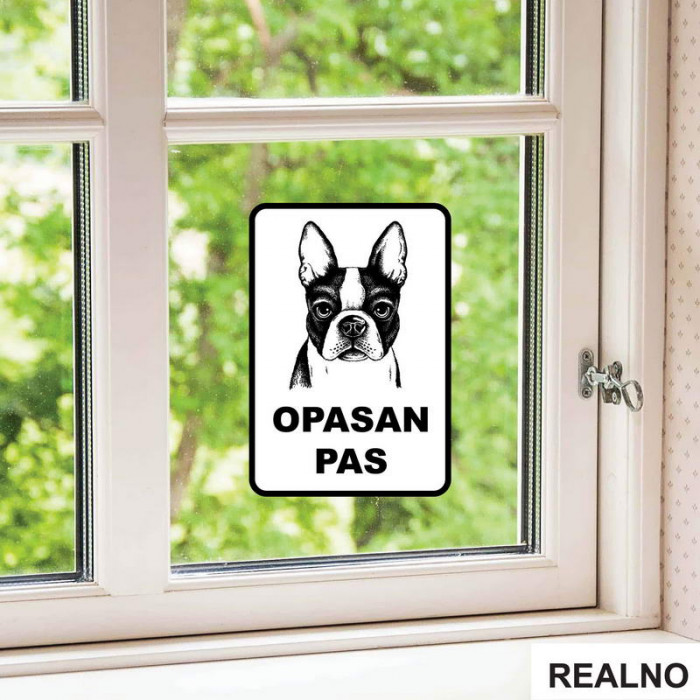 Opasan Pas - Francuski Buldog - Nalepnica