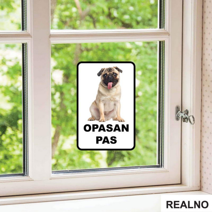 Opasan Pas - Pug - Mops - Nalepnica